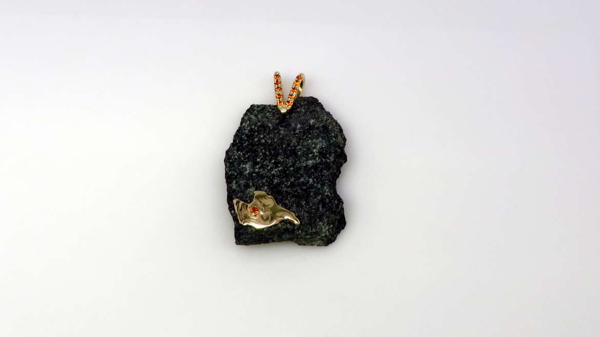 Pendentif roche avec diamant | Octeau Joaillier